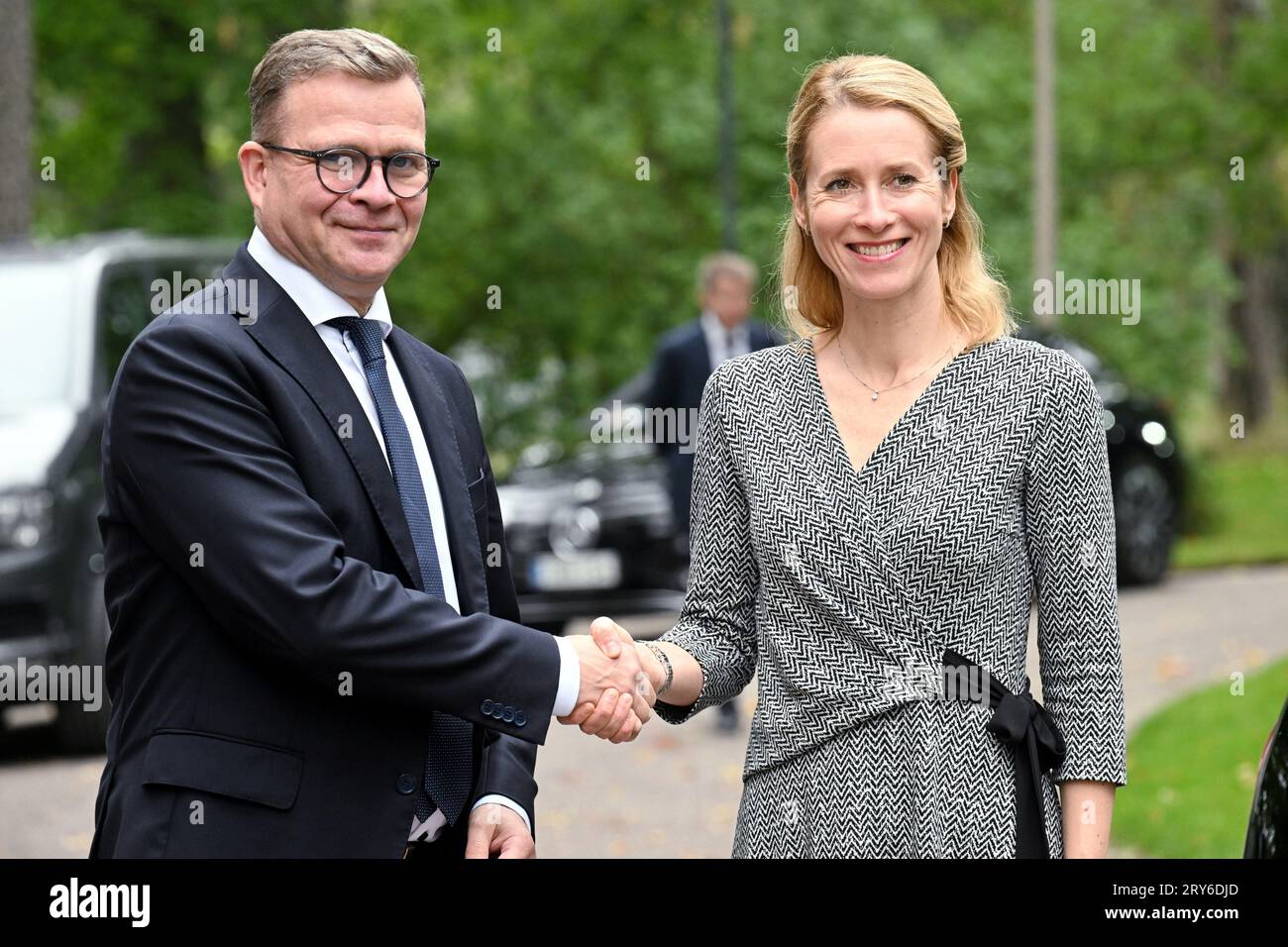 Helsinki, Finland. 29th Sep, 2023. Prime Minister Petteri Orpo of Finland and Prime Minister ...