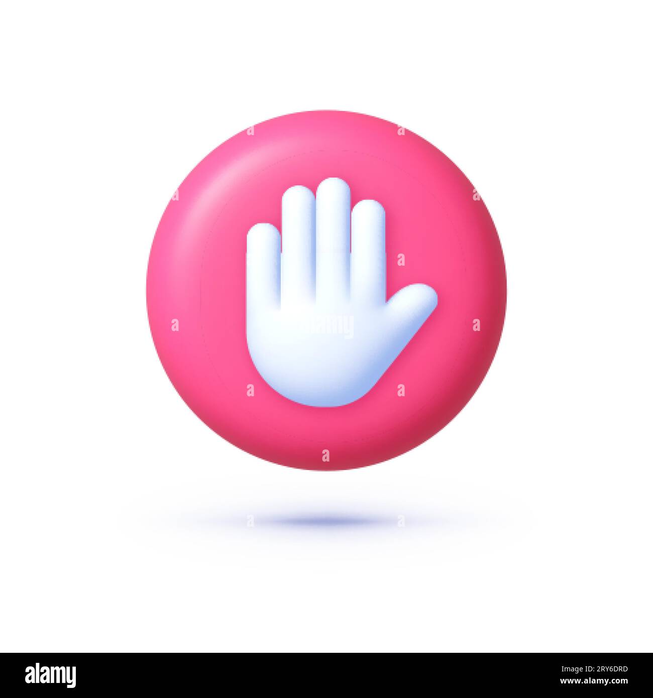 Stop 3d on white background. Vector illustration Stock Vector Image ...