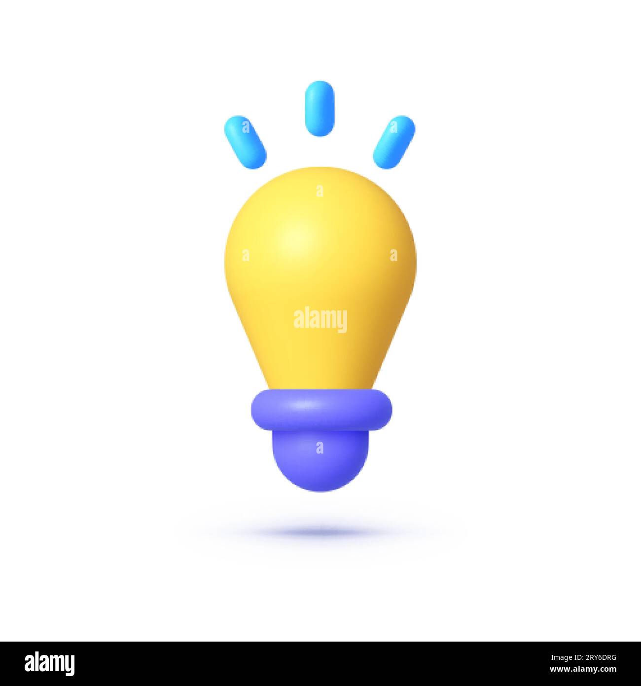 Yellow bulb 3d in modern style on white background. Vector illustration ...