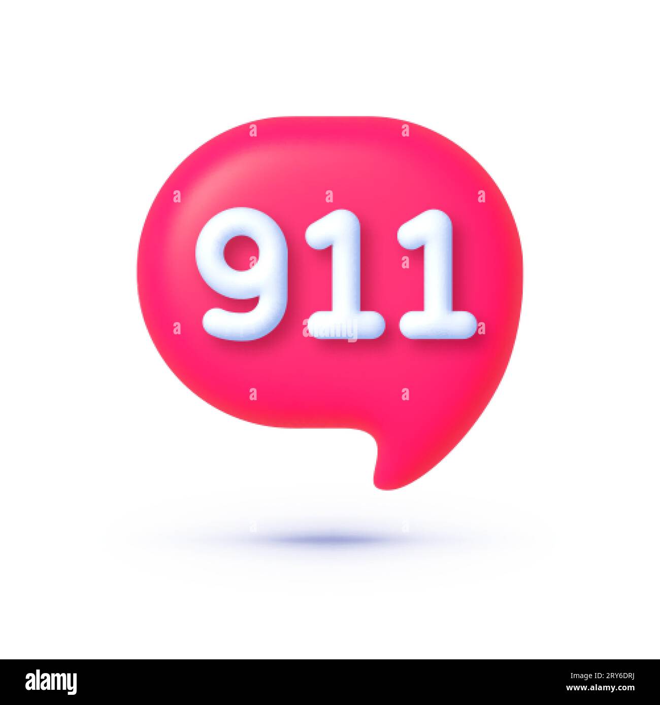 Cartoon 911 3d for web design. Vector illustration Stock Vector Image ...