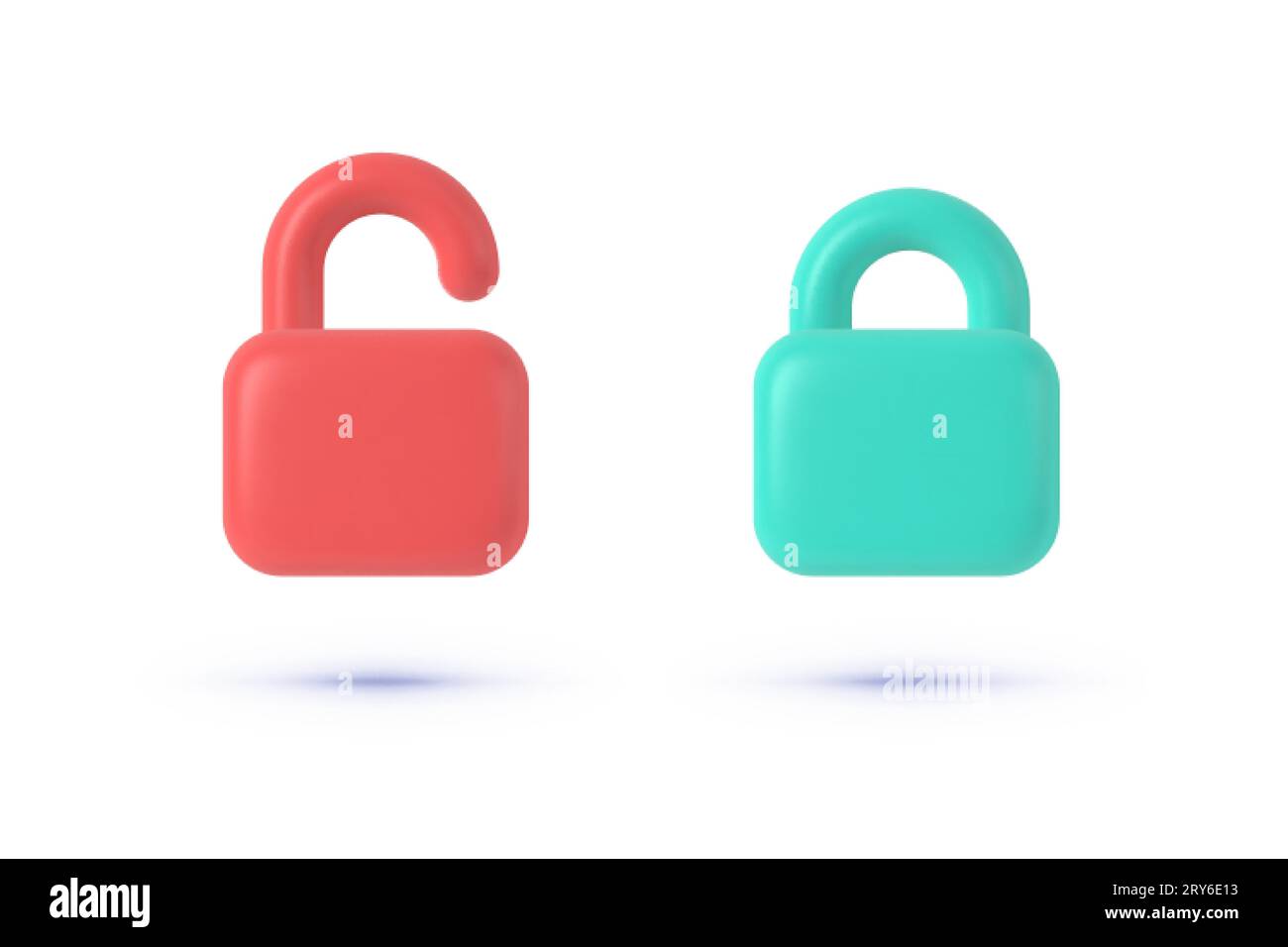 Cartoon lock 3d for concept design. Vector illustration Stock Vector ...
