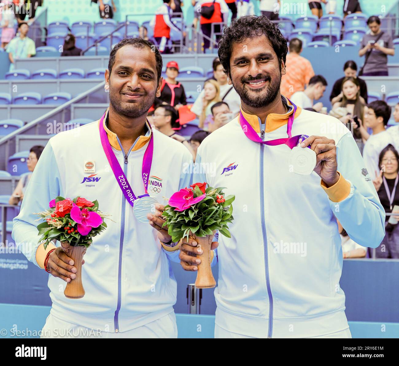 India. 29th Sep, 2023. TENNIS .Â Men's Doubles final, Ramkumar Ramanathan and Saketh Myneni ...