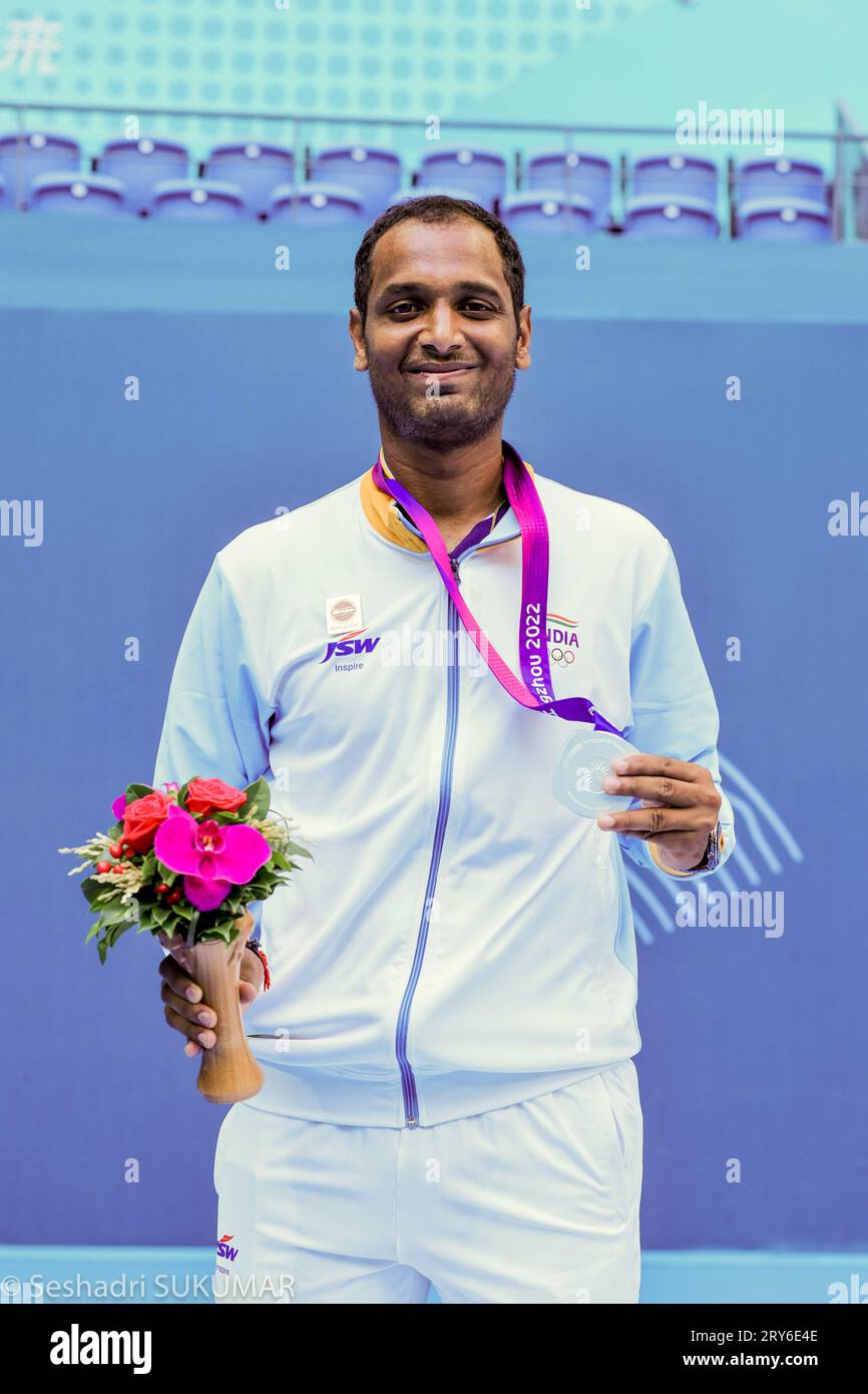 India. 29th Sep, 2023. TENNIS .Â Men's Doubles final, Ramkumar Ramanathan and Saketh Myneni ...