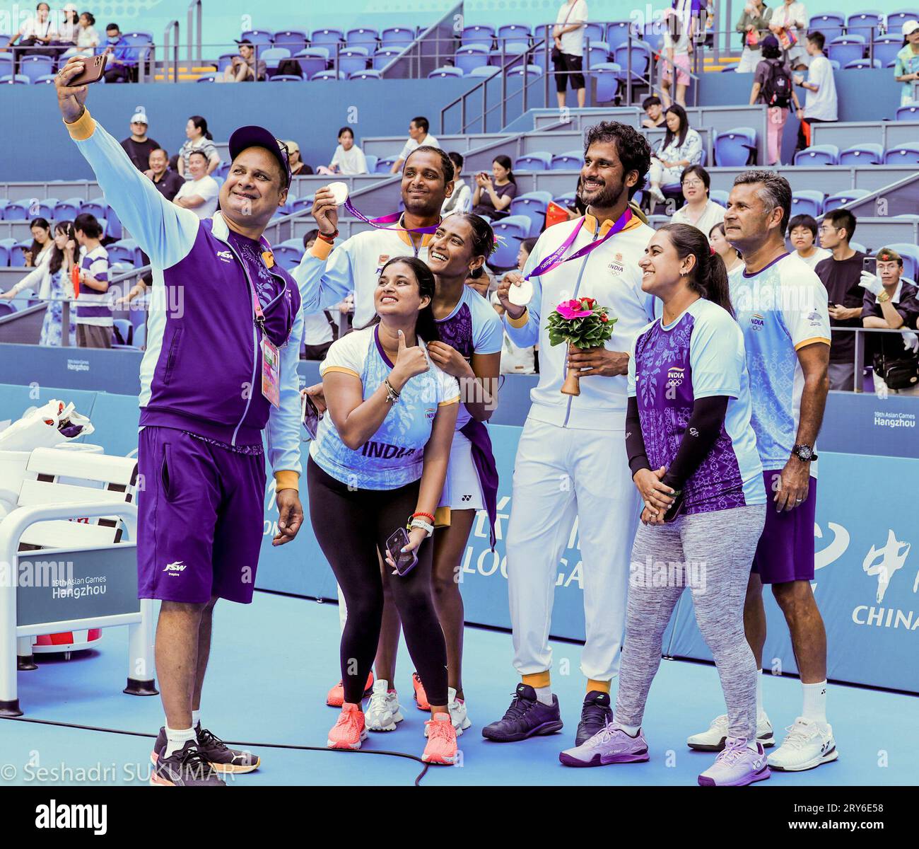 India. 29th Sep, 2023. TENNIS .Â Men's Doubles final, Ramkumar Ramanathan and Saketh Myneni ...