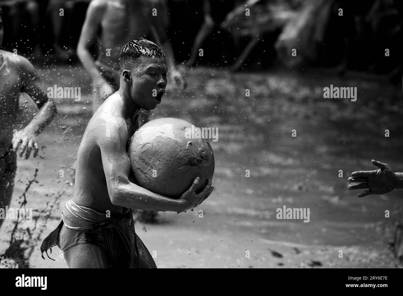 Mud ball festival in Vietnam Stock Photo - Alamy