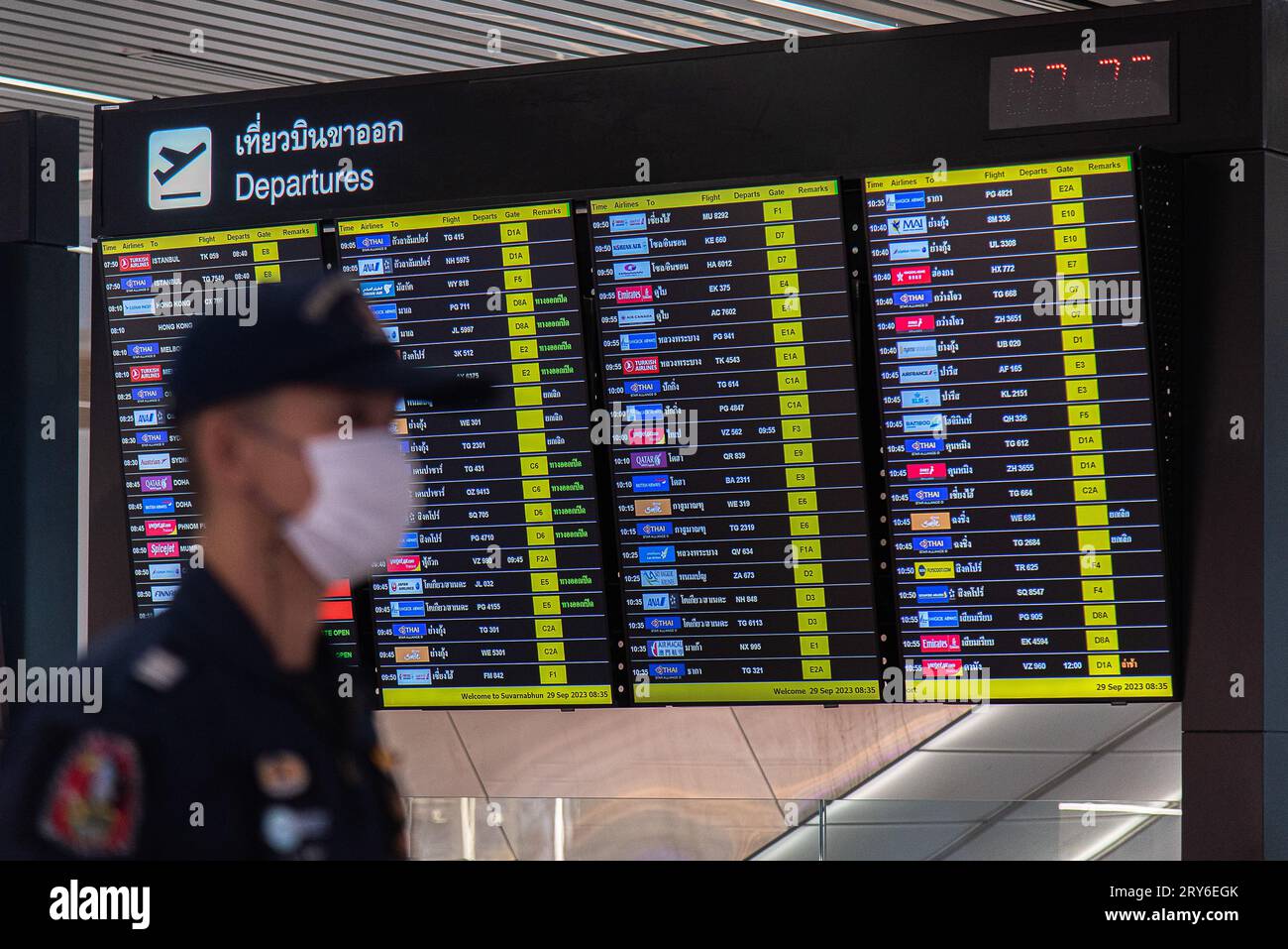 Samut Prakarn, Thailand. 29th Sep, 2023. An airport officer seen ...