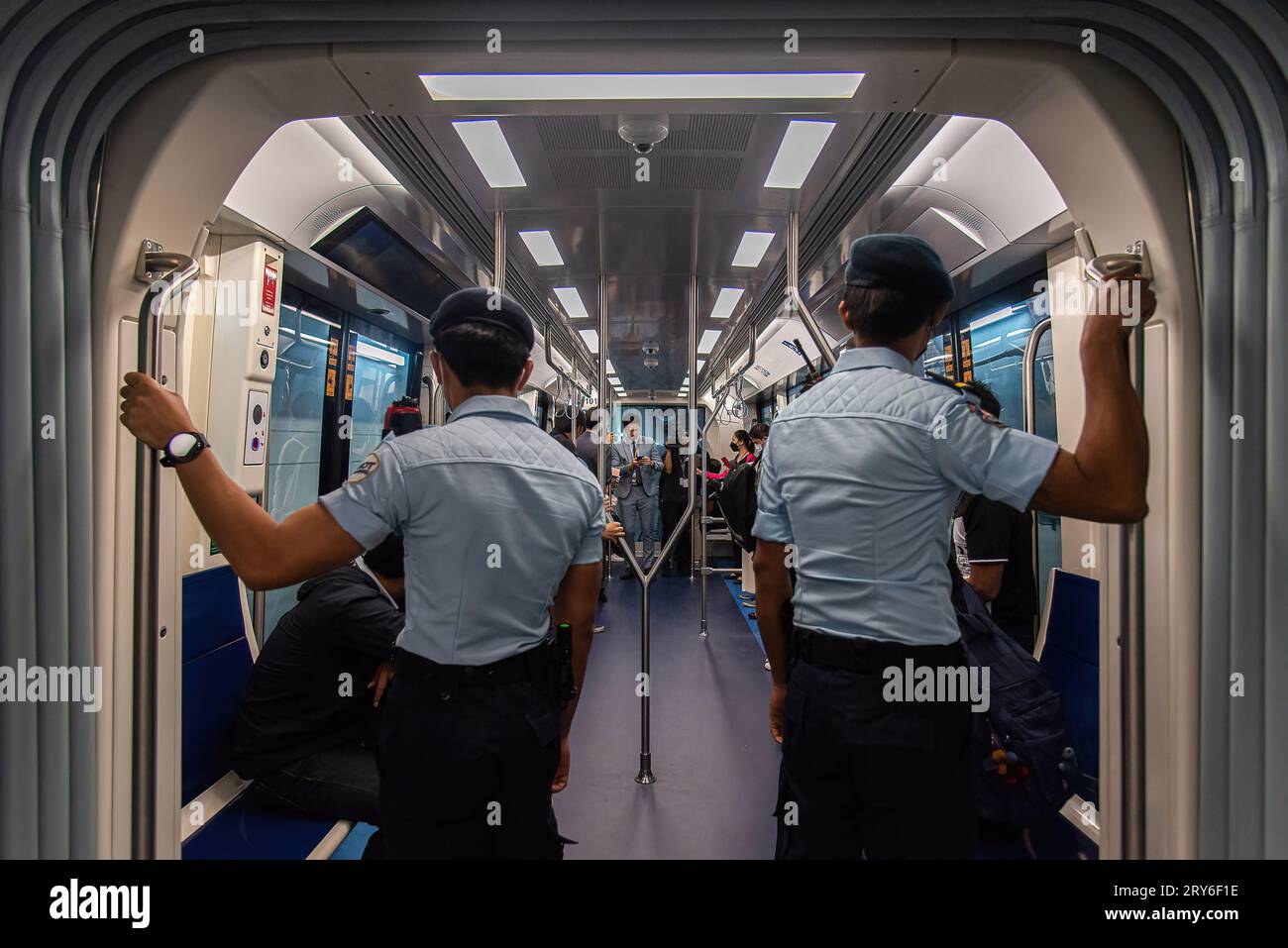 Samut Prakarn, Thailand. 29th Sep, 2023. Security guard seen inside a ...