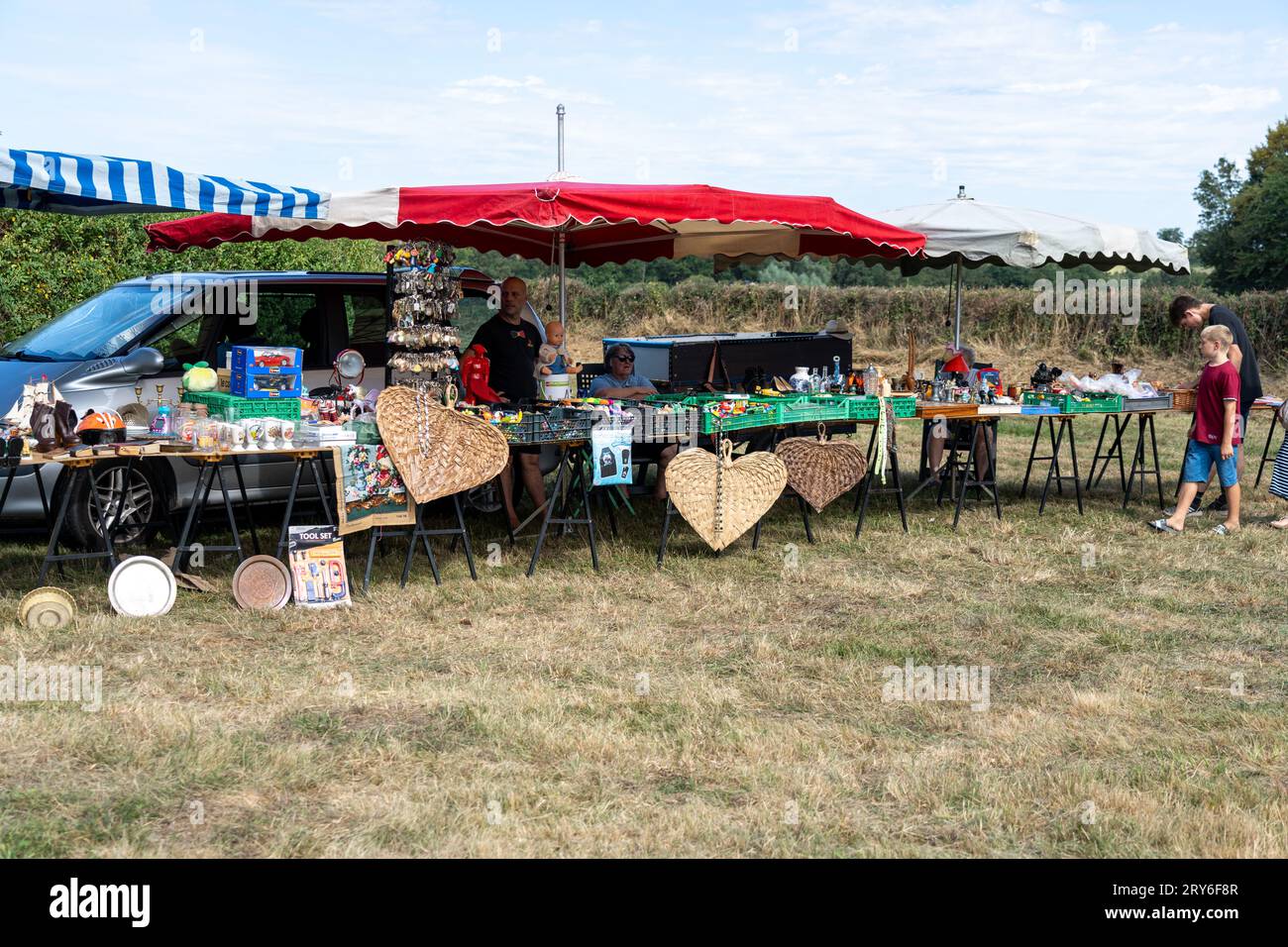 A stall at a French car boot sale Stock Photo - Alamy