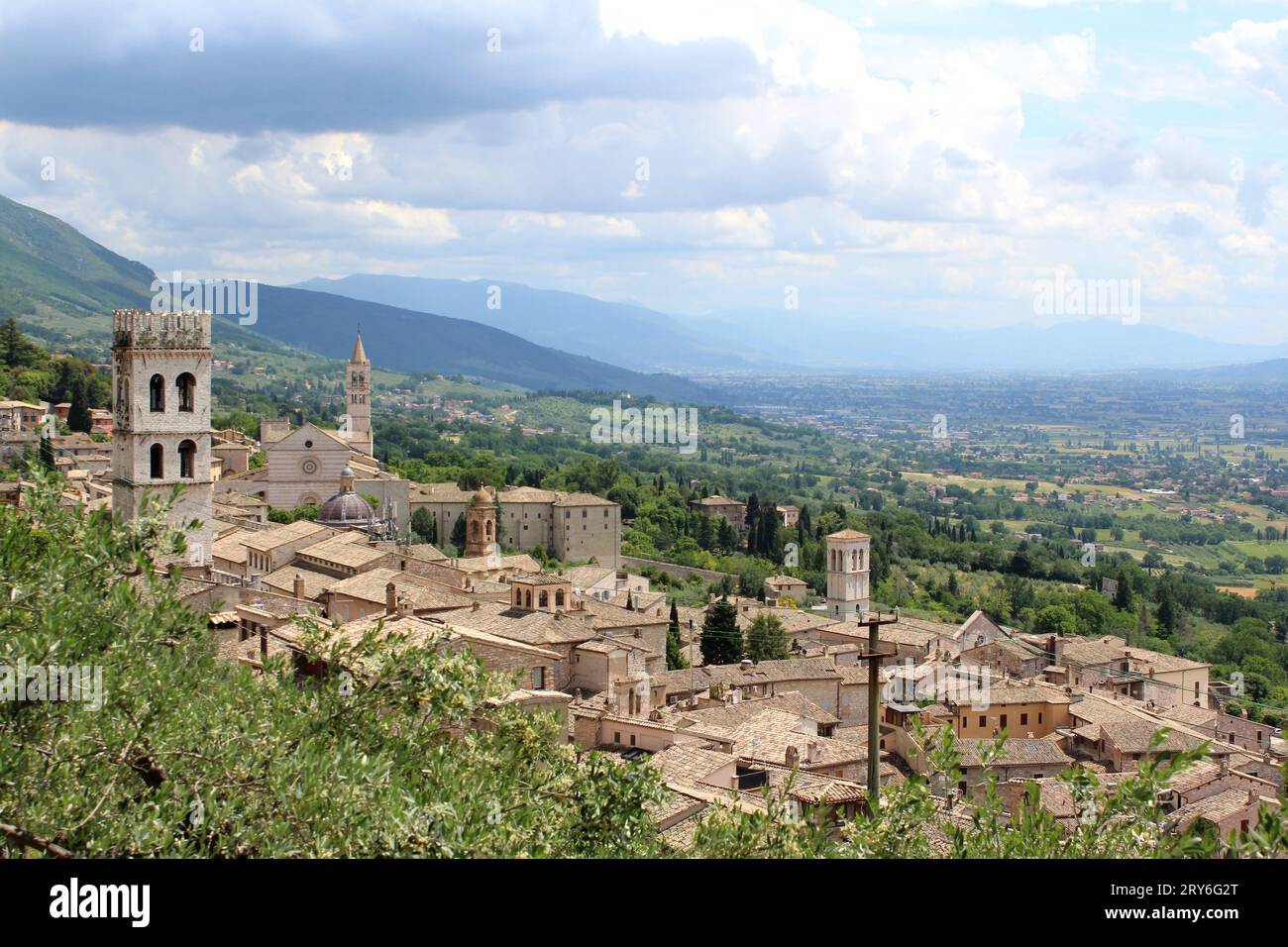 Assisi, Umbria, Italy. Panoramic view of the religious city world ...