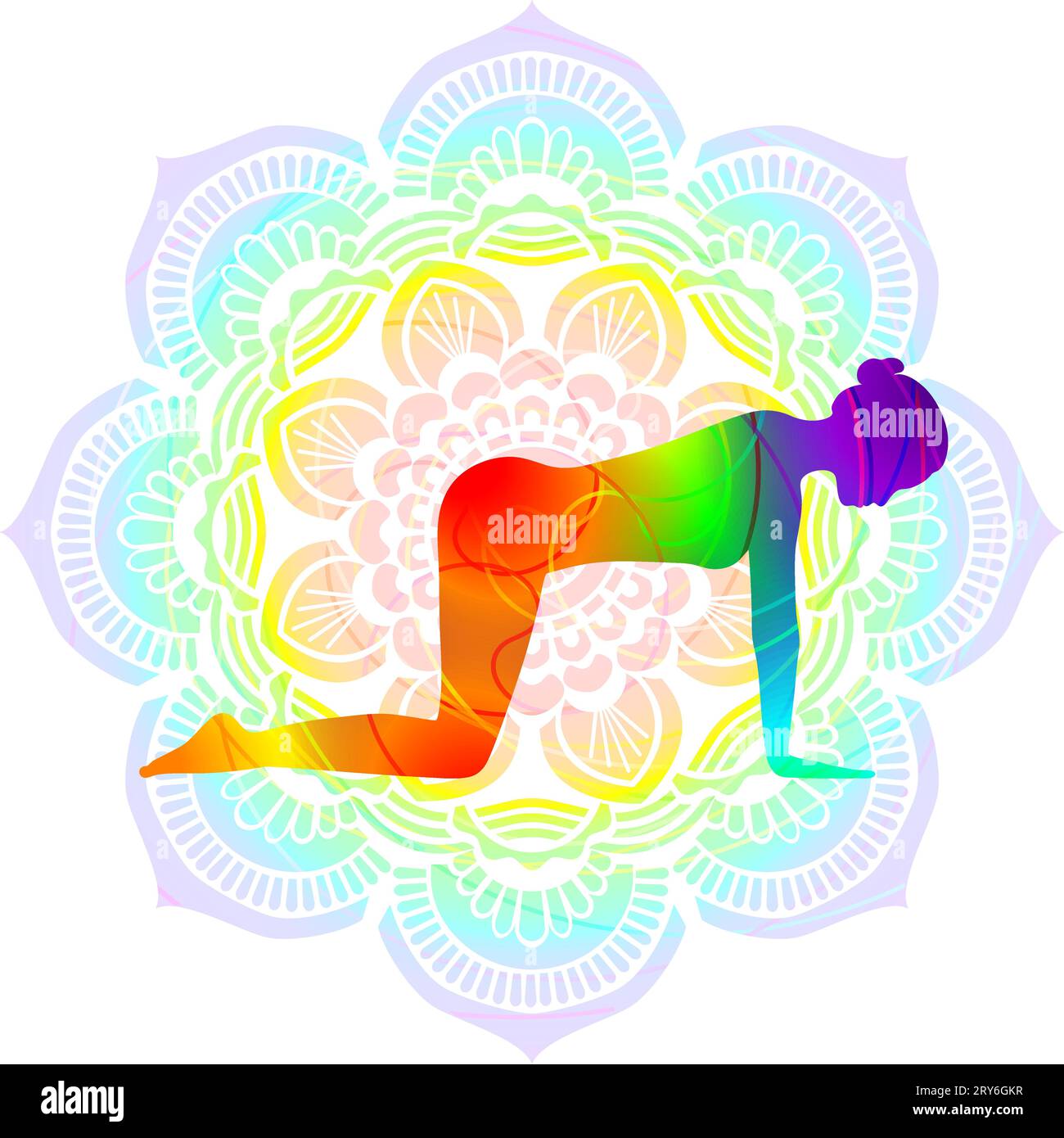 Silhouette yoga posture. Box pose or Table pose. Chakravakasana ...