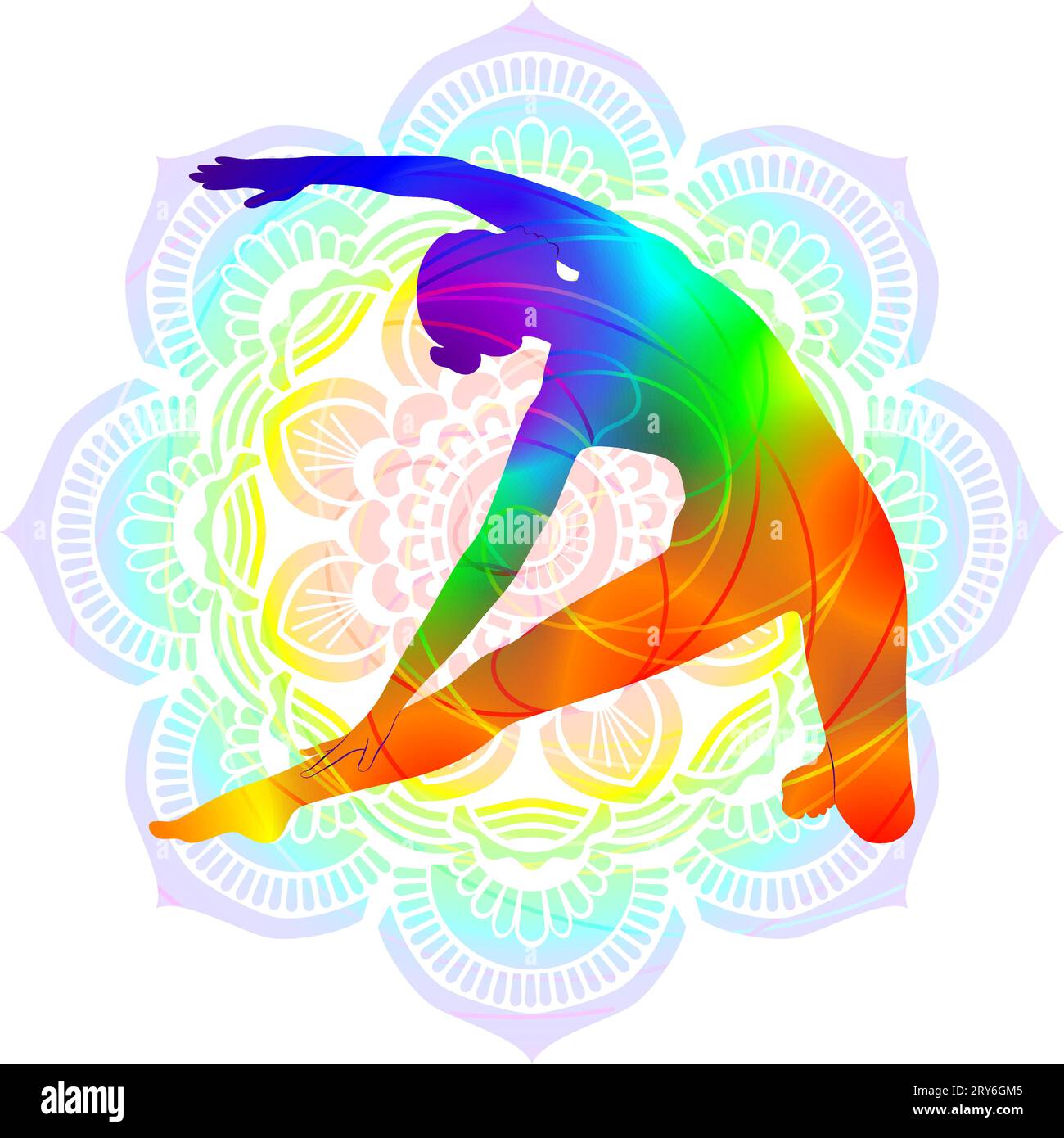 Silhouette yoga posture. Gate pose or Beam pose. Parighasana. Isolated ...