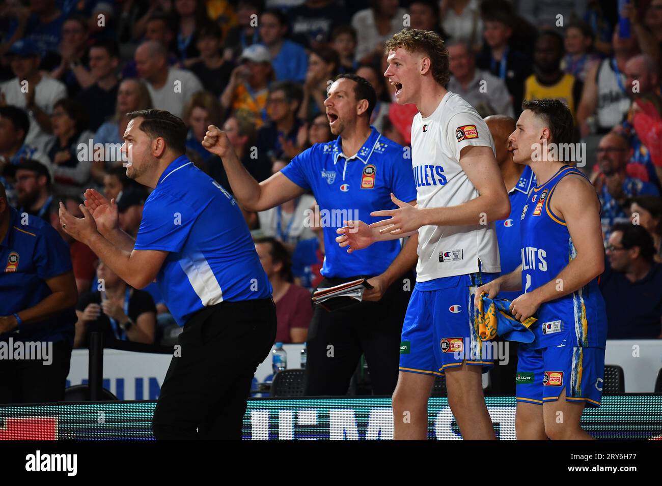 Brisbane, Australia. 29th Sep, 2023. Bullets coach Justin Schueller ...