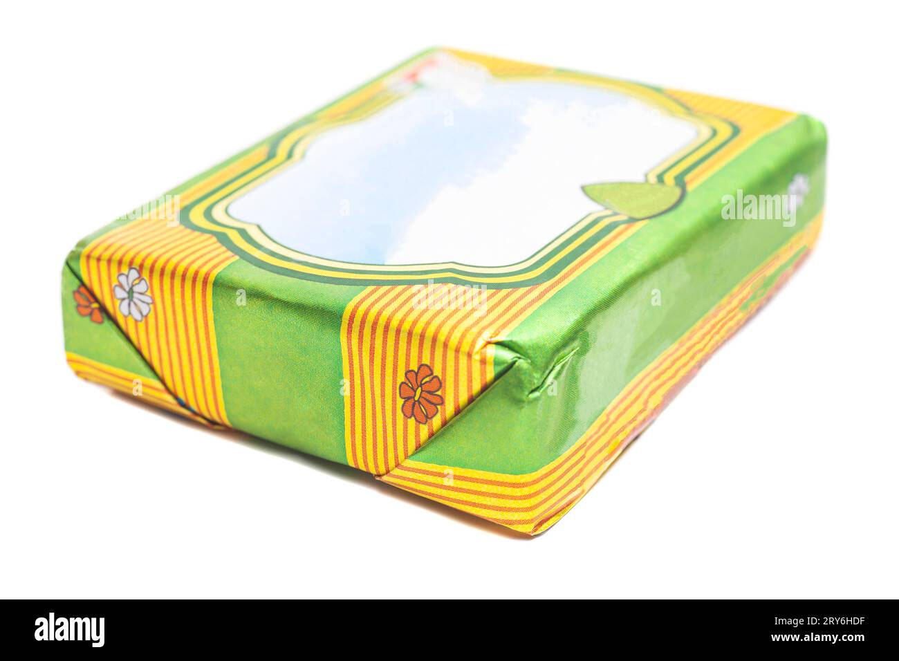 Stick of wrapped butter isolated on white background Stock Photo - Alamy