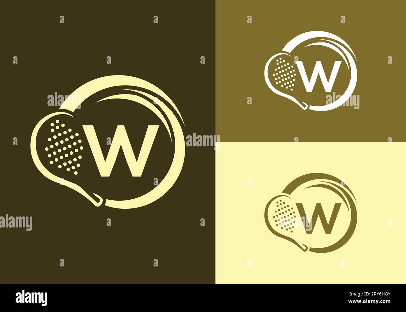 Letter W With Padel Racket Logo Design Vector Template. Beach Table ...