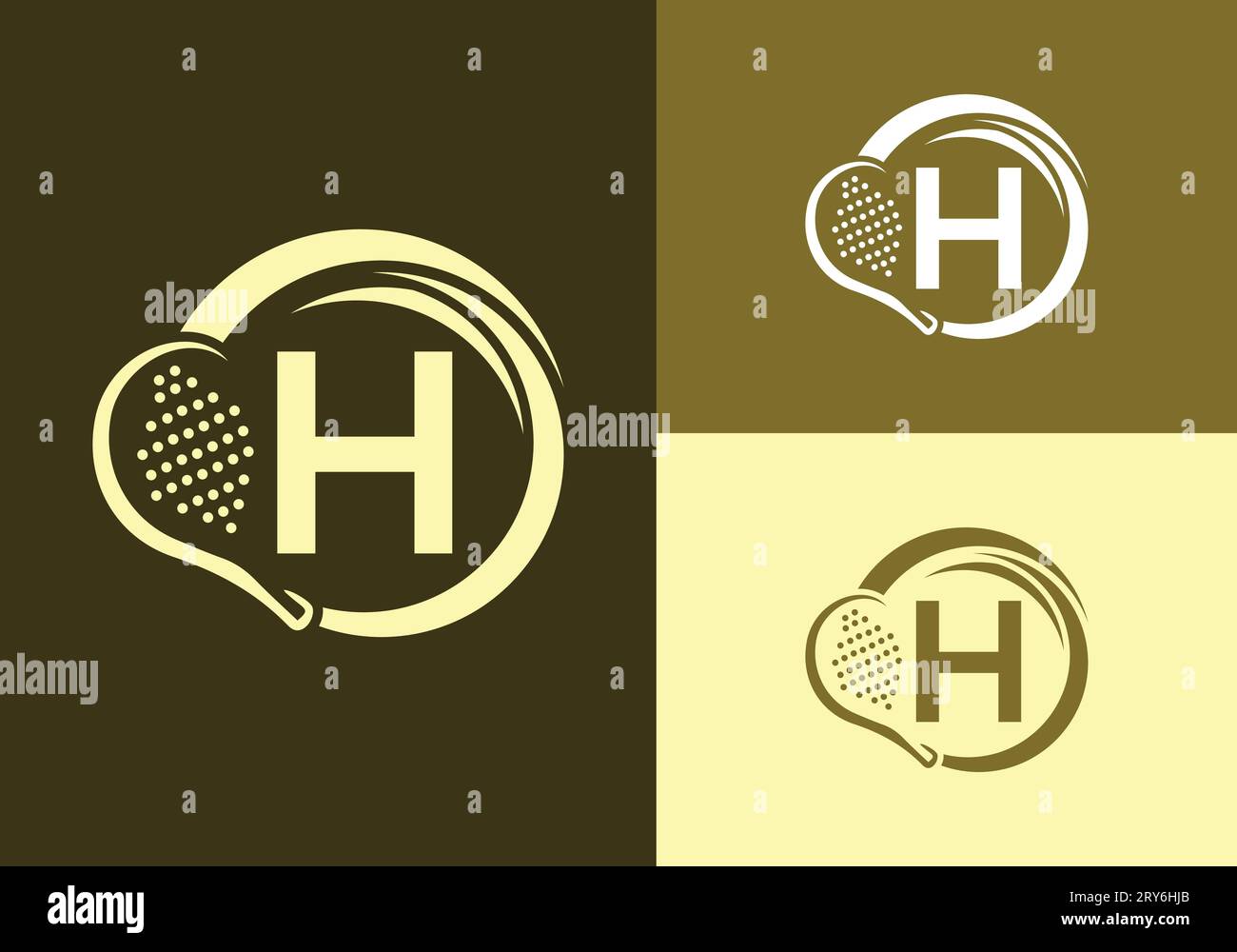 Letter H With Padel Racket Logo Design Vector Template. Beach Table ...