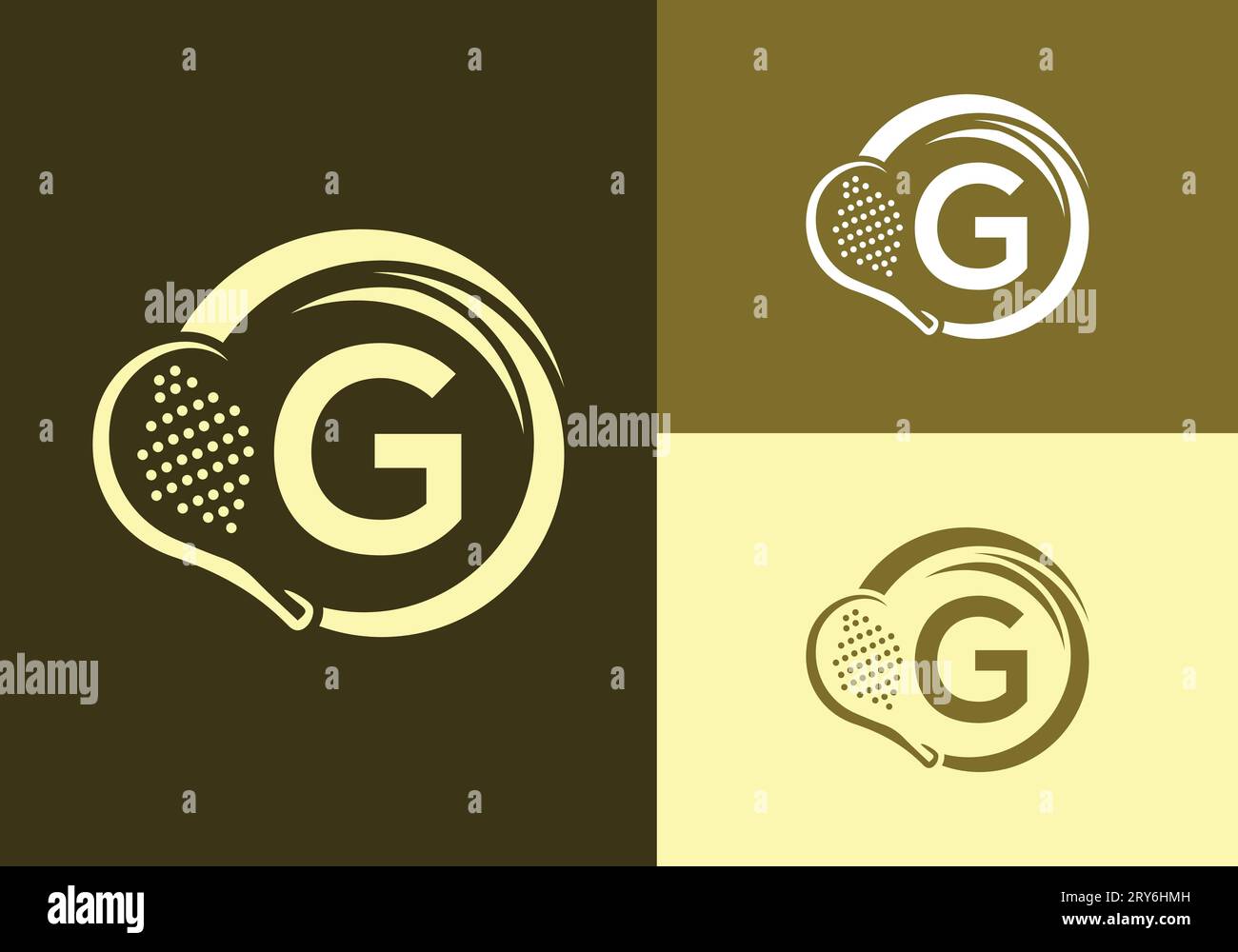 Letter G With Padel Racket Logo Design Vector Template. Beach Table ...