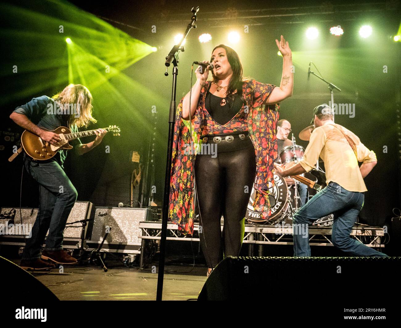 Caitlin Krisko & The Broadcast on stage at Cambridge Junction Stock ...