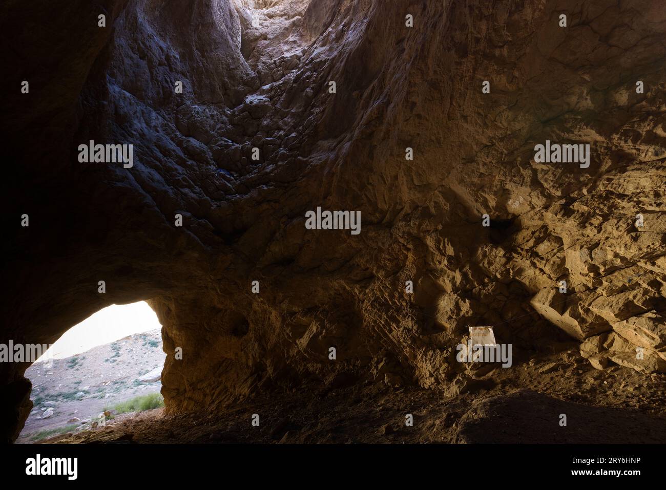The white cave where prehistoric men lived, Mongolia Stock Photo - Alamy