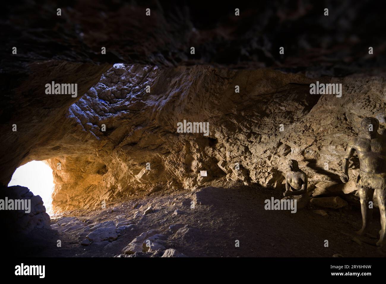 The white cave where prehistoric men lived, Mongolia Stock Photo - Alamy