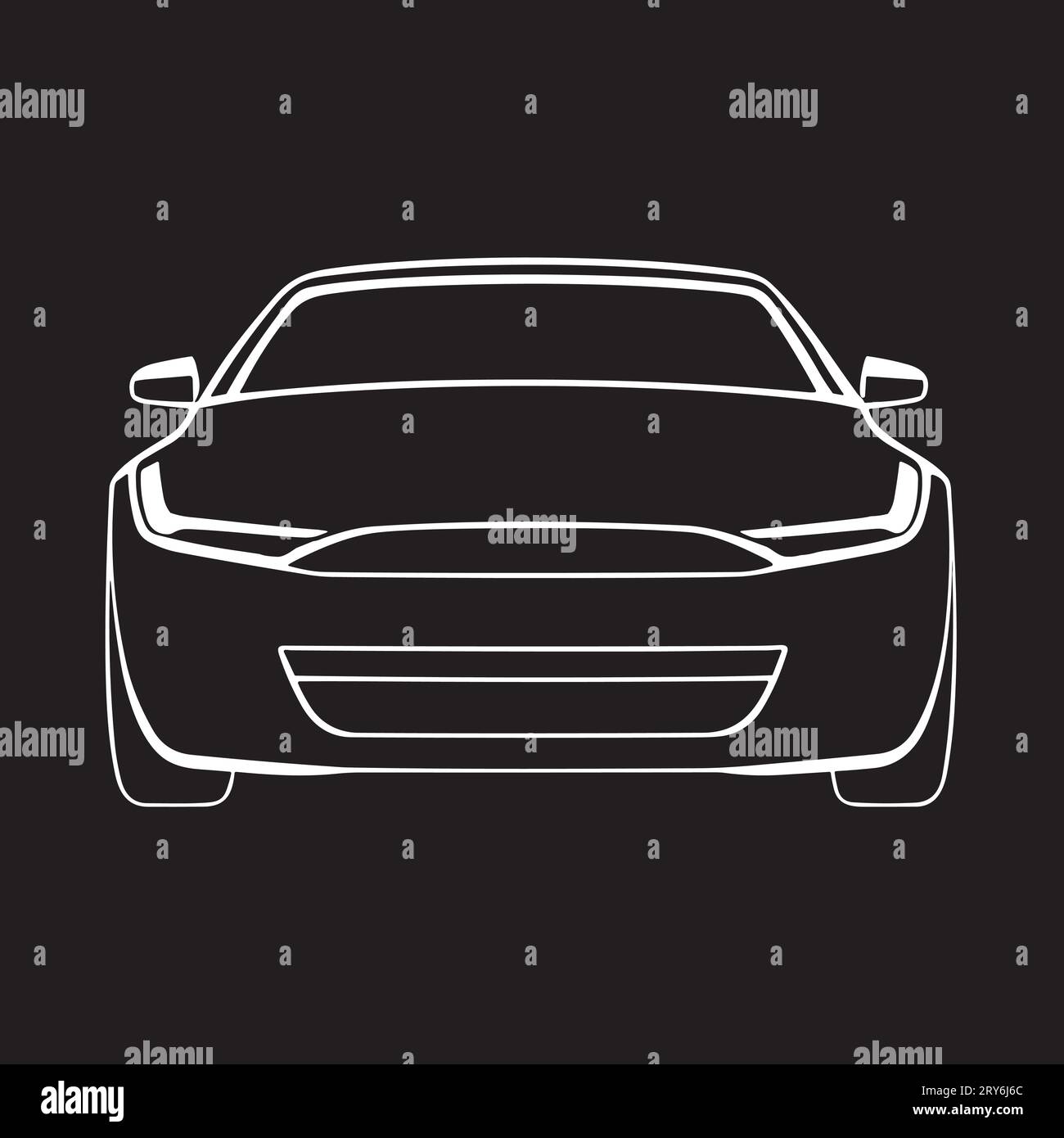 Car vector icon isolated front view, simple logo Stock Vector Image ...