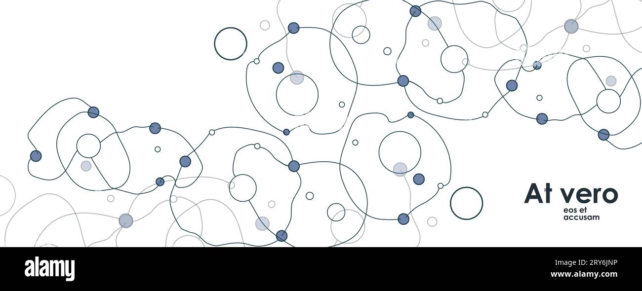 Abstract crossing contour on banner background. Pattern abstract connected shapes with dots ...