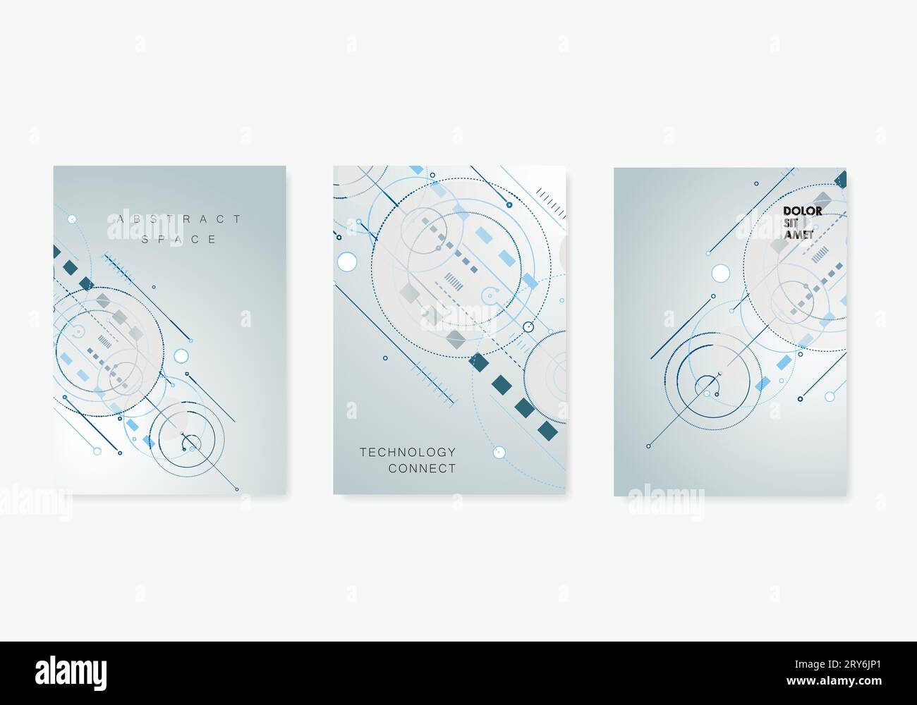 Tech dynamic futuristic concept. Circles and lines and squares digital ...