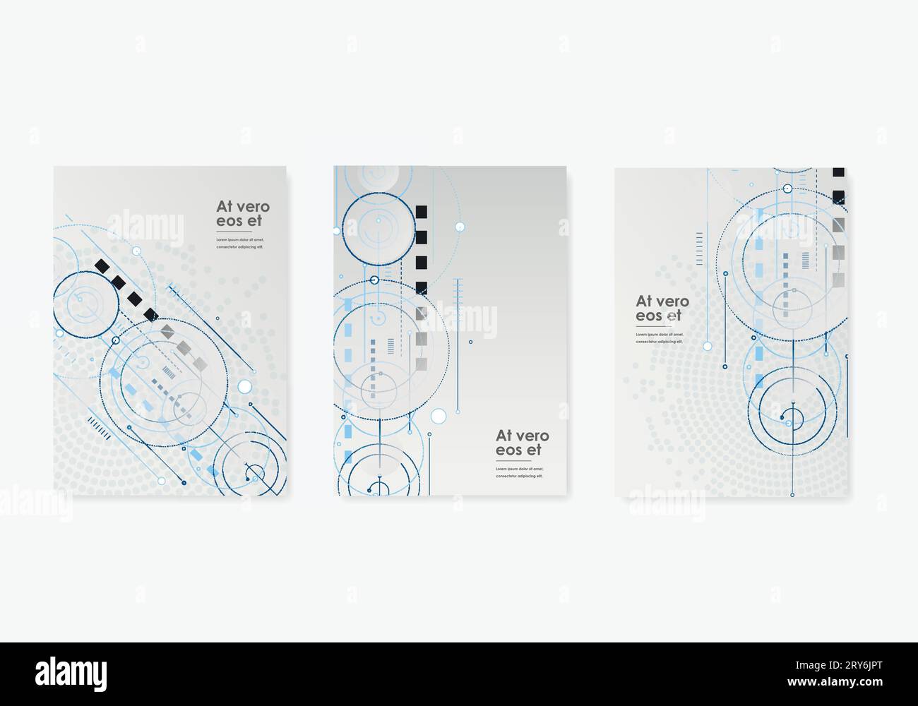 Tech dynamic futuristic concept. Circles and lines and squares digital ...