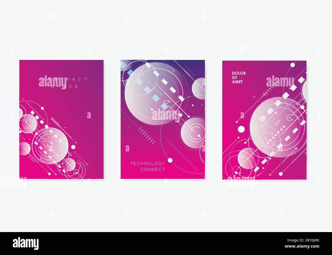 Tech dynamic futuristic concept. Circles and lines and squares digital ...