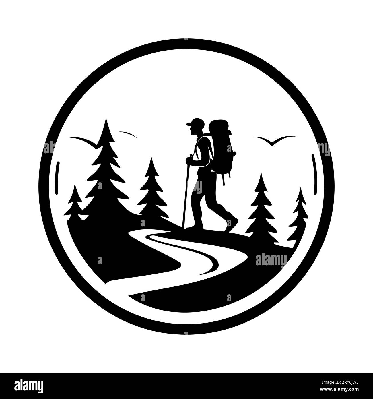 Hiking outdoor adventure logo, Hike Vector template Stock Vector Image ...