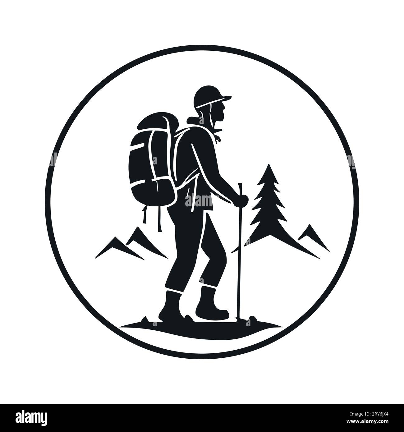 Hiking outdoor adventure logo, Hike Vector template Stock Vector Image ...