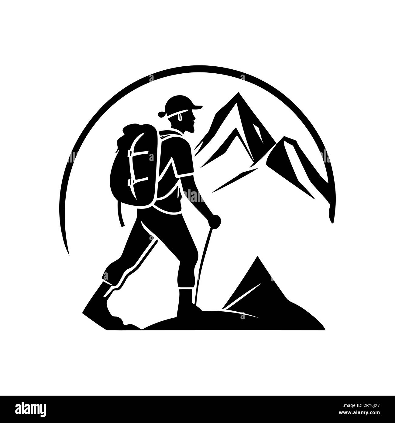 Hiking outdoor adventure logo, Hike Vector template Stock Vector Image ...