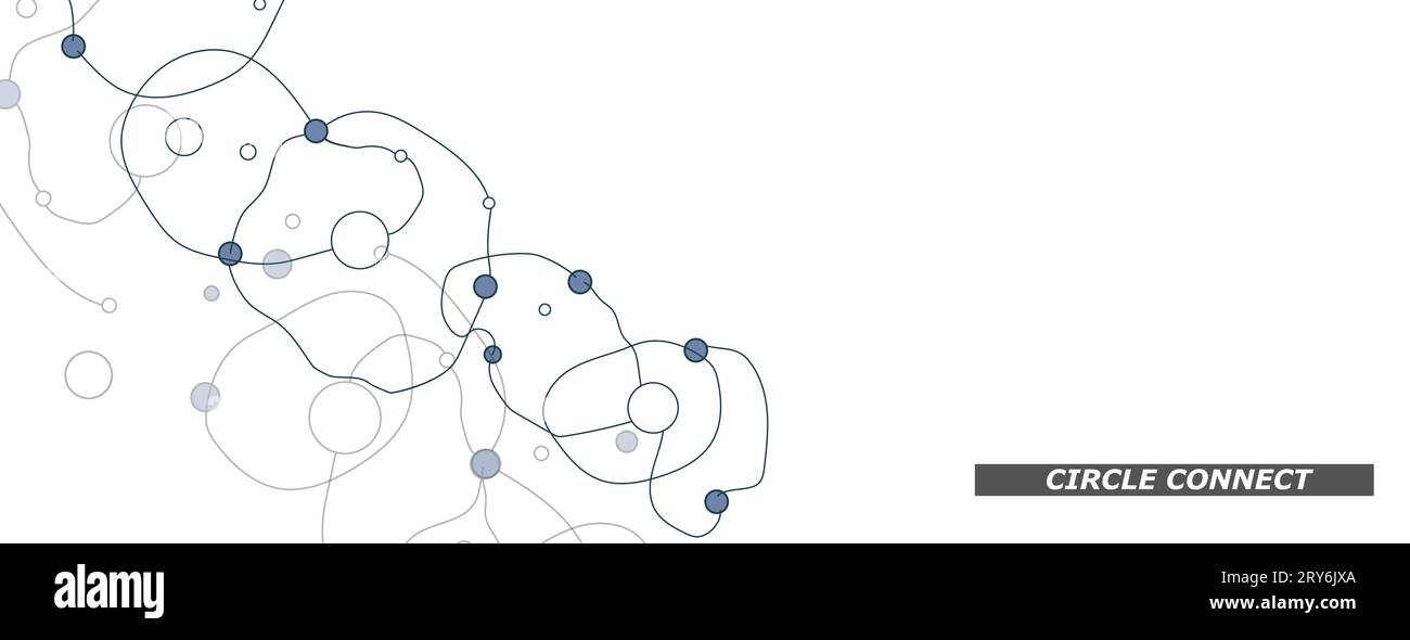 Abstract crossing contour on banner background. Pattern abstract connected shapes with dots ...