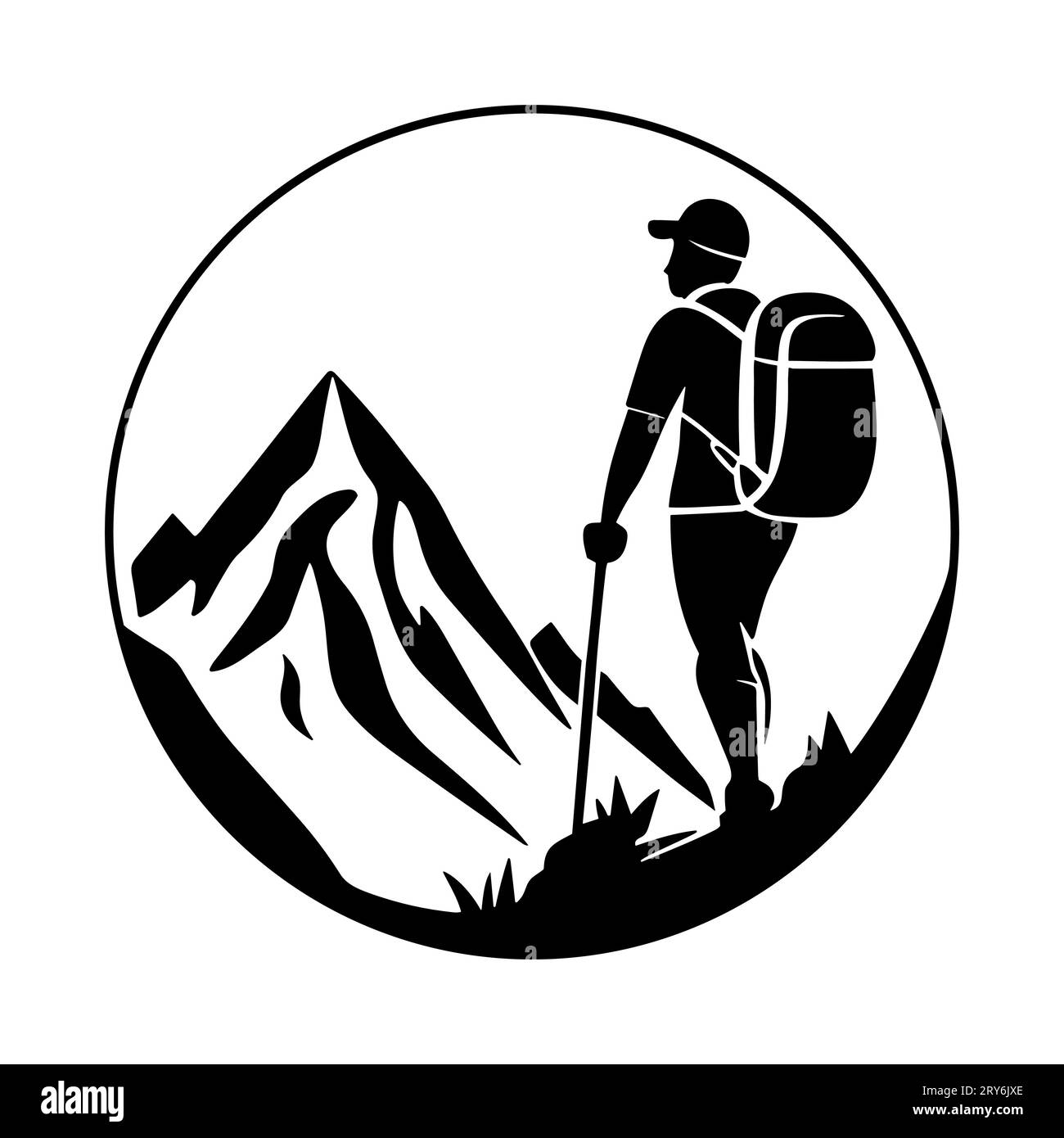 Hiking outdoor adventure logo, Hike Vector template Stock Vector Image ...