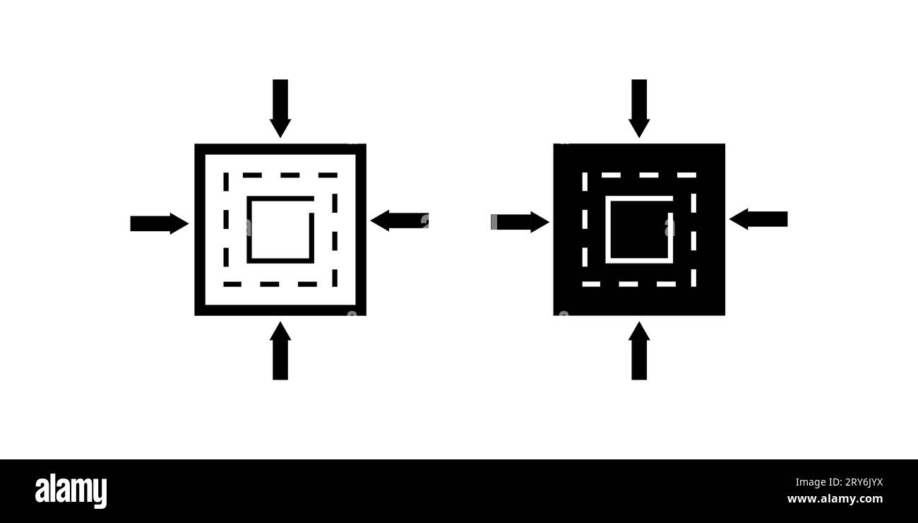 Compact icon. Maximize symbol button. Small size icon. Bigger sign in ...