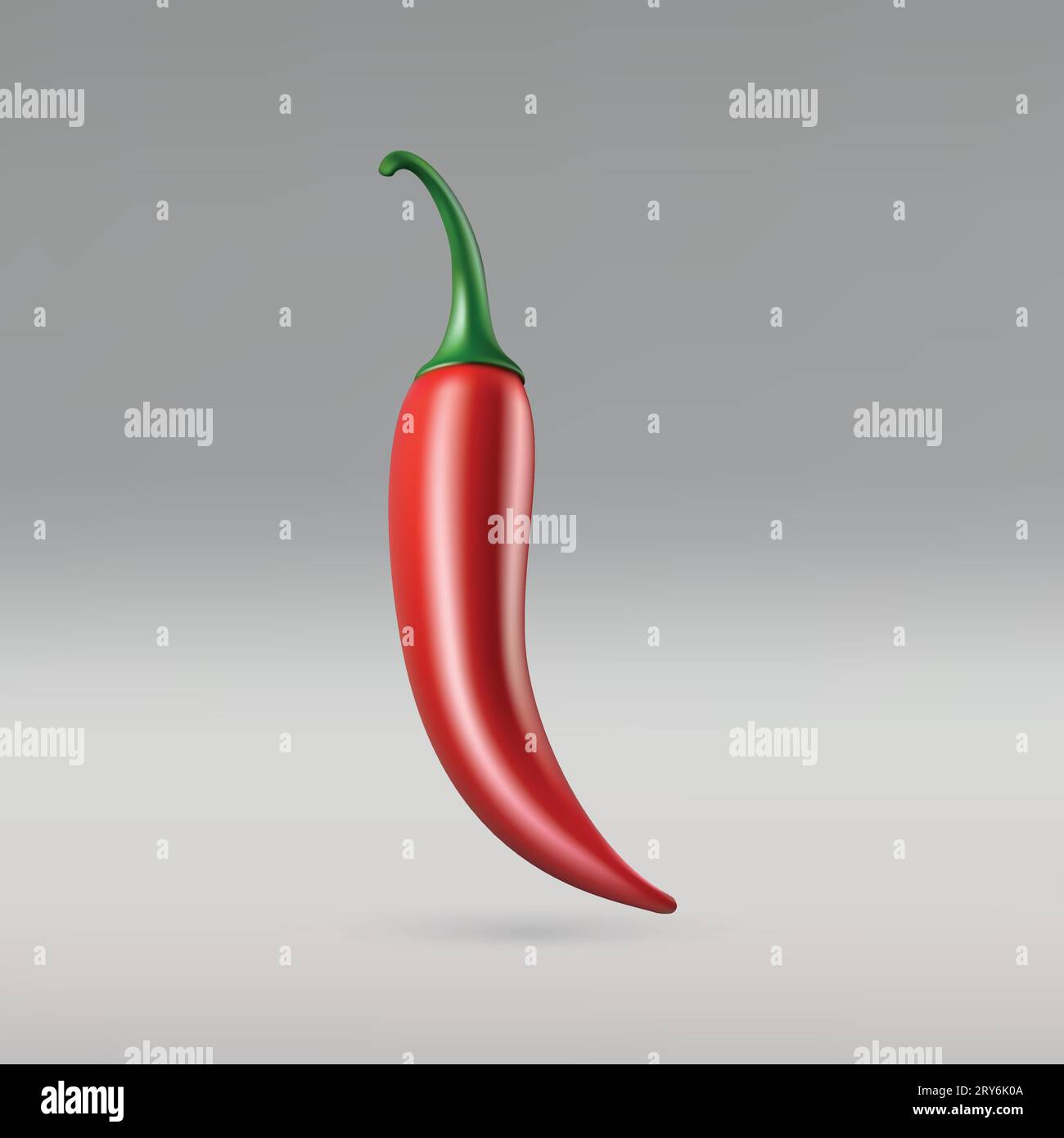 3d realistic Red hot natural chili pepper, isolated image with shadow ...