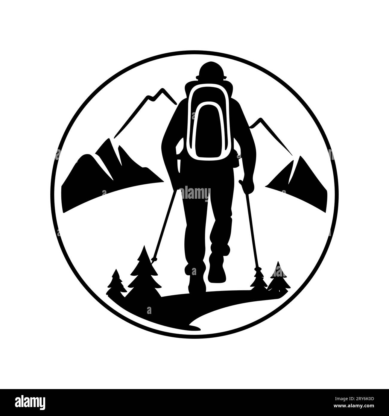 Hiking outdoor adventure logo, Hike Vector template Stock Vector Image ...