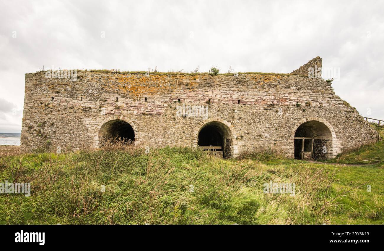 Lime kilns close to Lindisfarne castle, Holy Island Nothumberland Stock ...