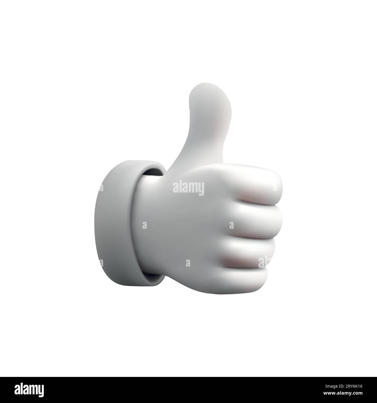 3D cartoon thumb up hand isolated. Like sign. Vector 3d illustration ...