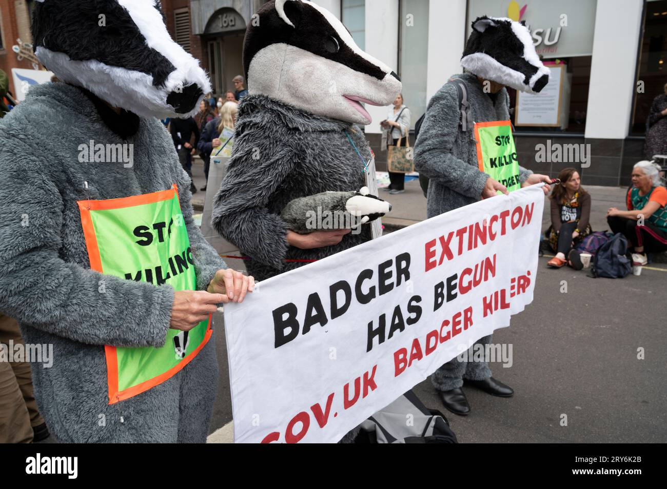 Restore Nature Now. Protest outside DEFRA September 28th 2023 Stock ...