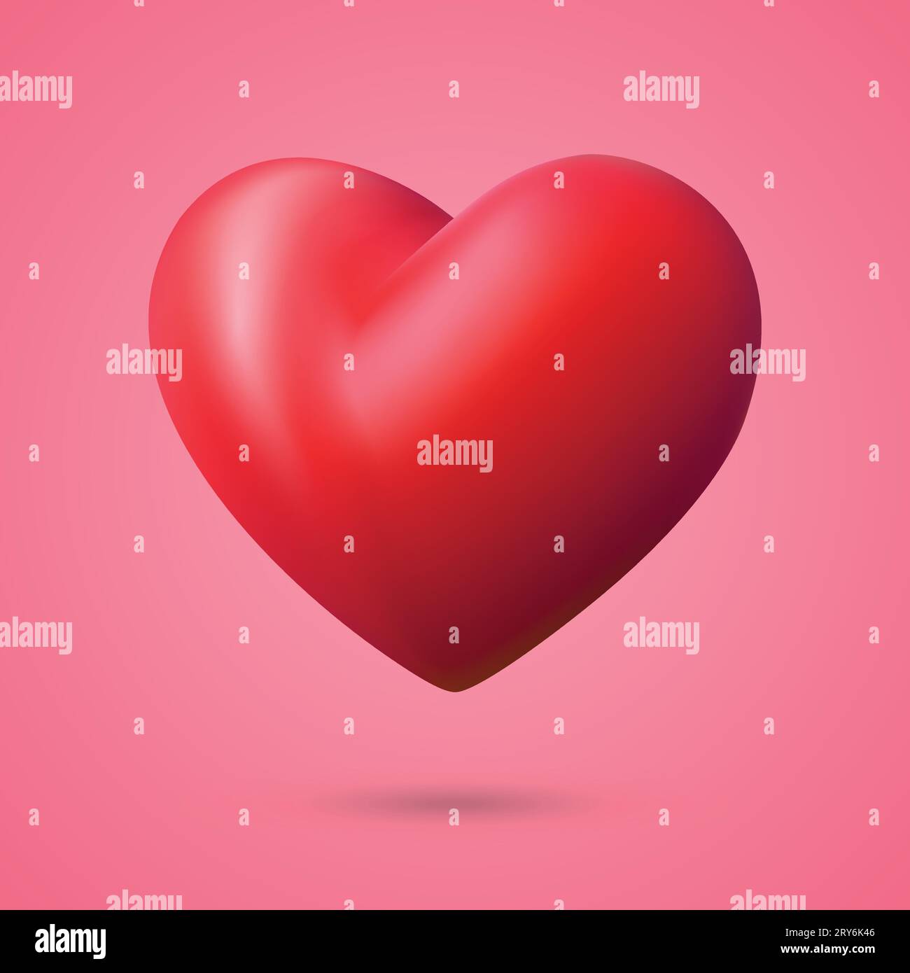 Realistic 3d Red heart design icon, love symbol. Vector illustration ...