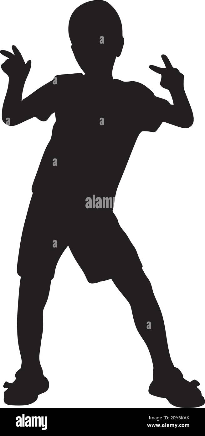 Abstract boy ink silhouette vector illustration Stock Vector Image ...