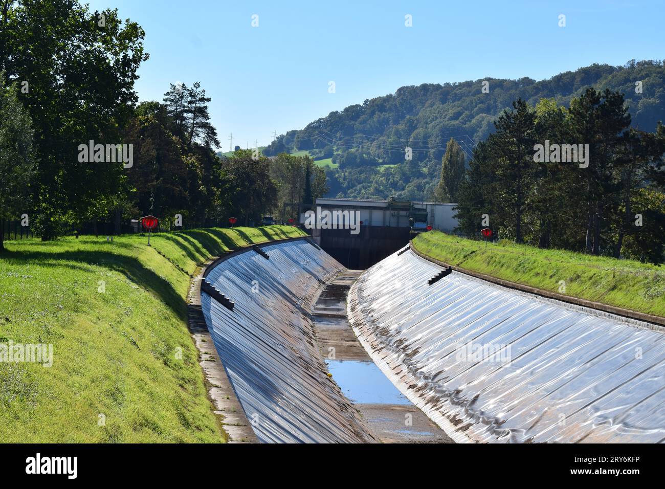water channel at the hydroelectric power plant Stock Photo - Alamy