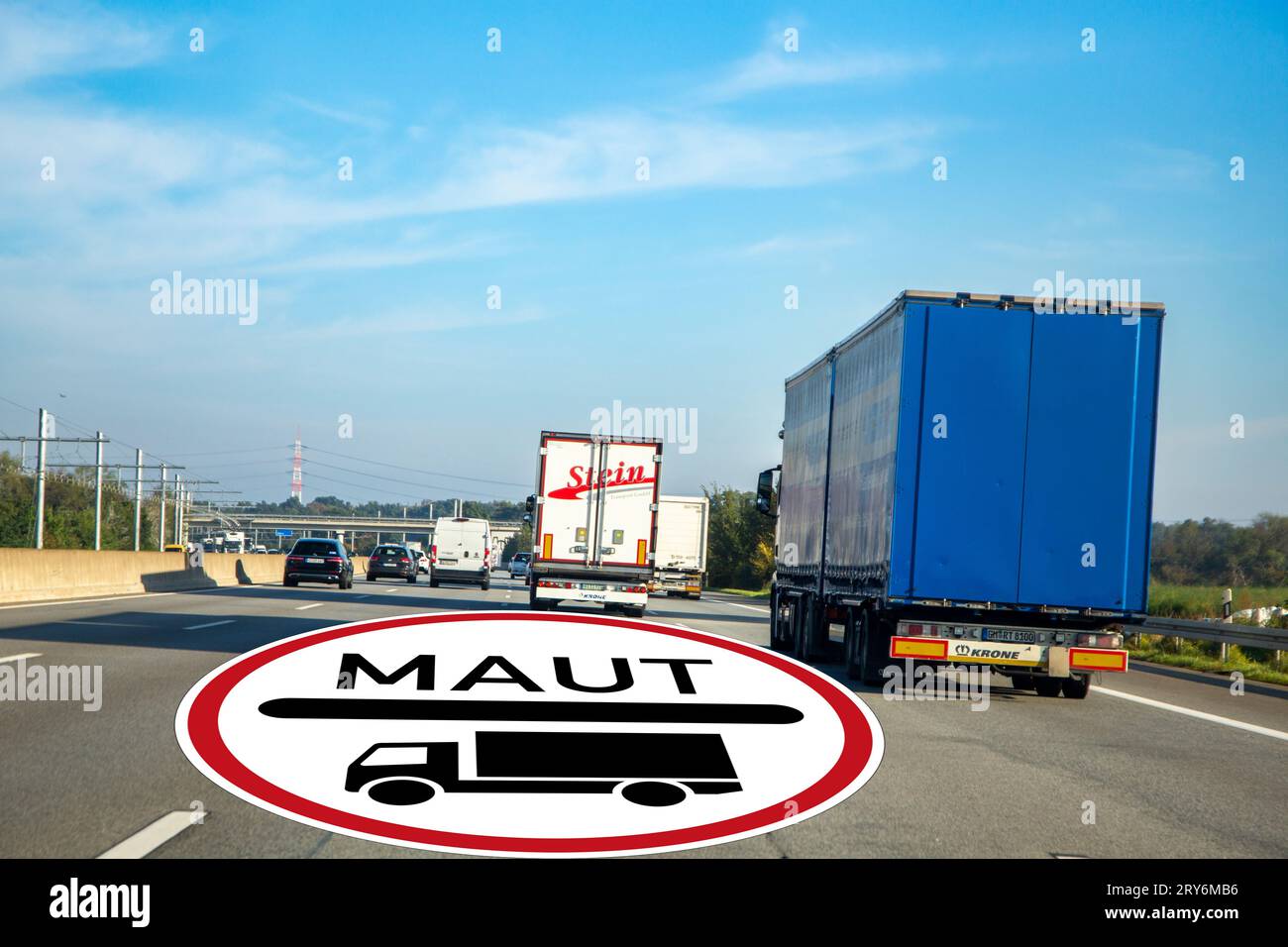 Symbol image of HGV toll in Germany: HGV traffic on the A5 near ...
