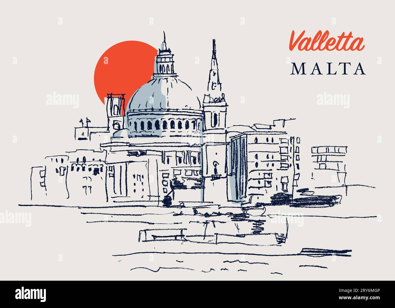 Vector hand drawn sketch illustration of the dome of St. Paul's ...