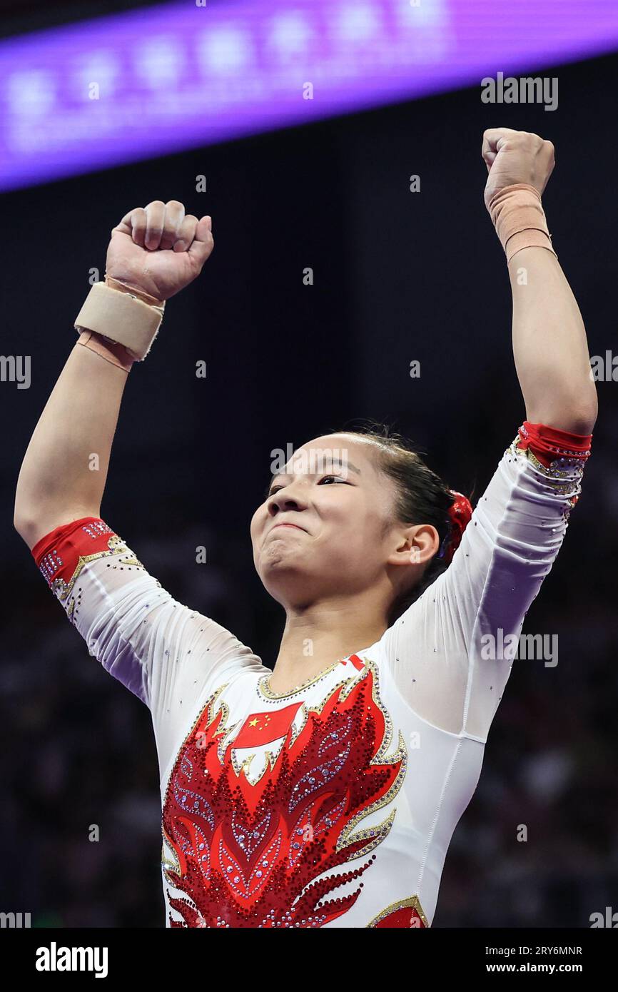 Hangzhou, China's Zhejiang Province. 29th Sep, 2023. Tang Xijing of ...