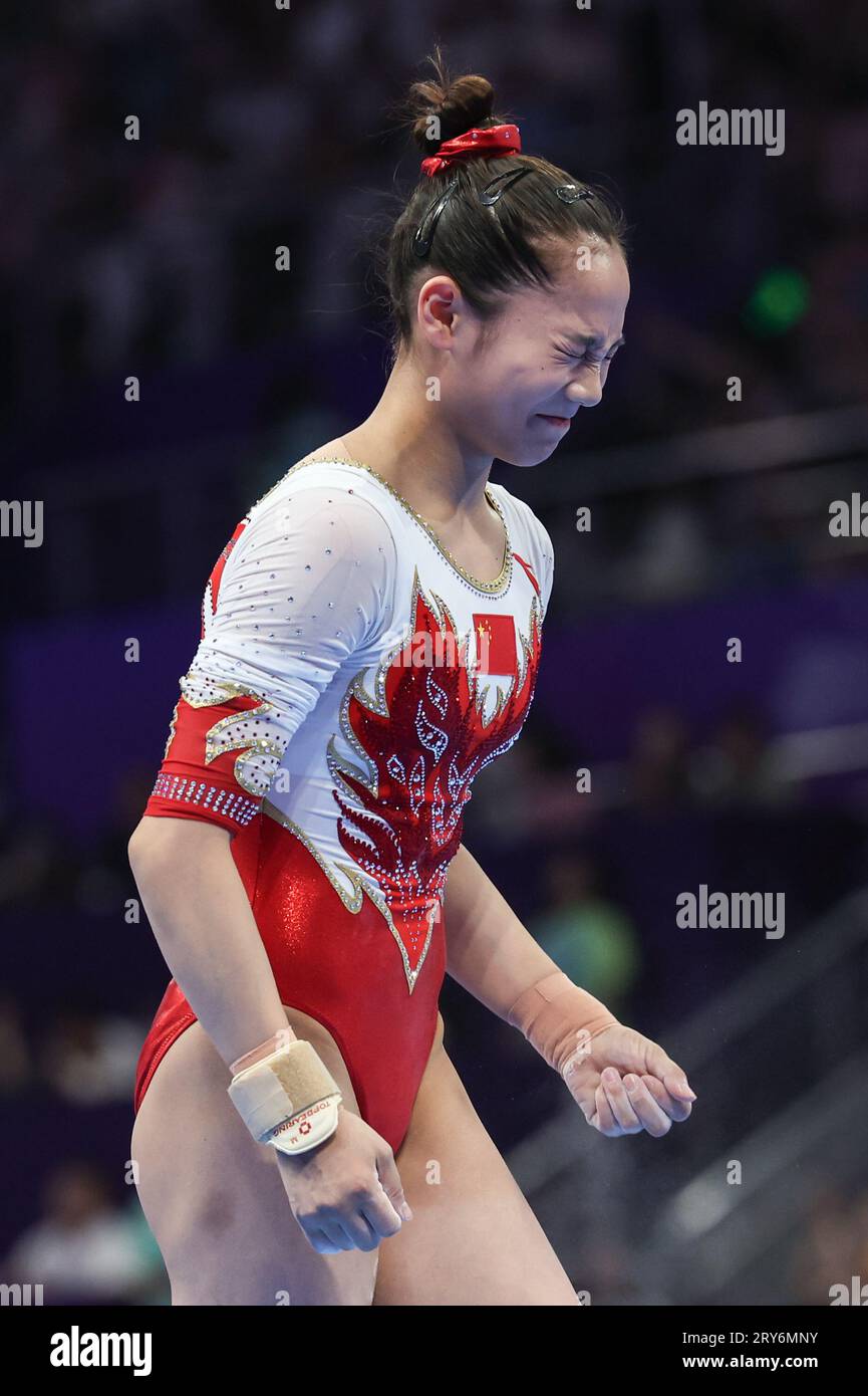 Hangzhou, China's Zhejiang Province. 29th Sep, 2023. Tang Xijing of ...