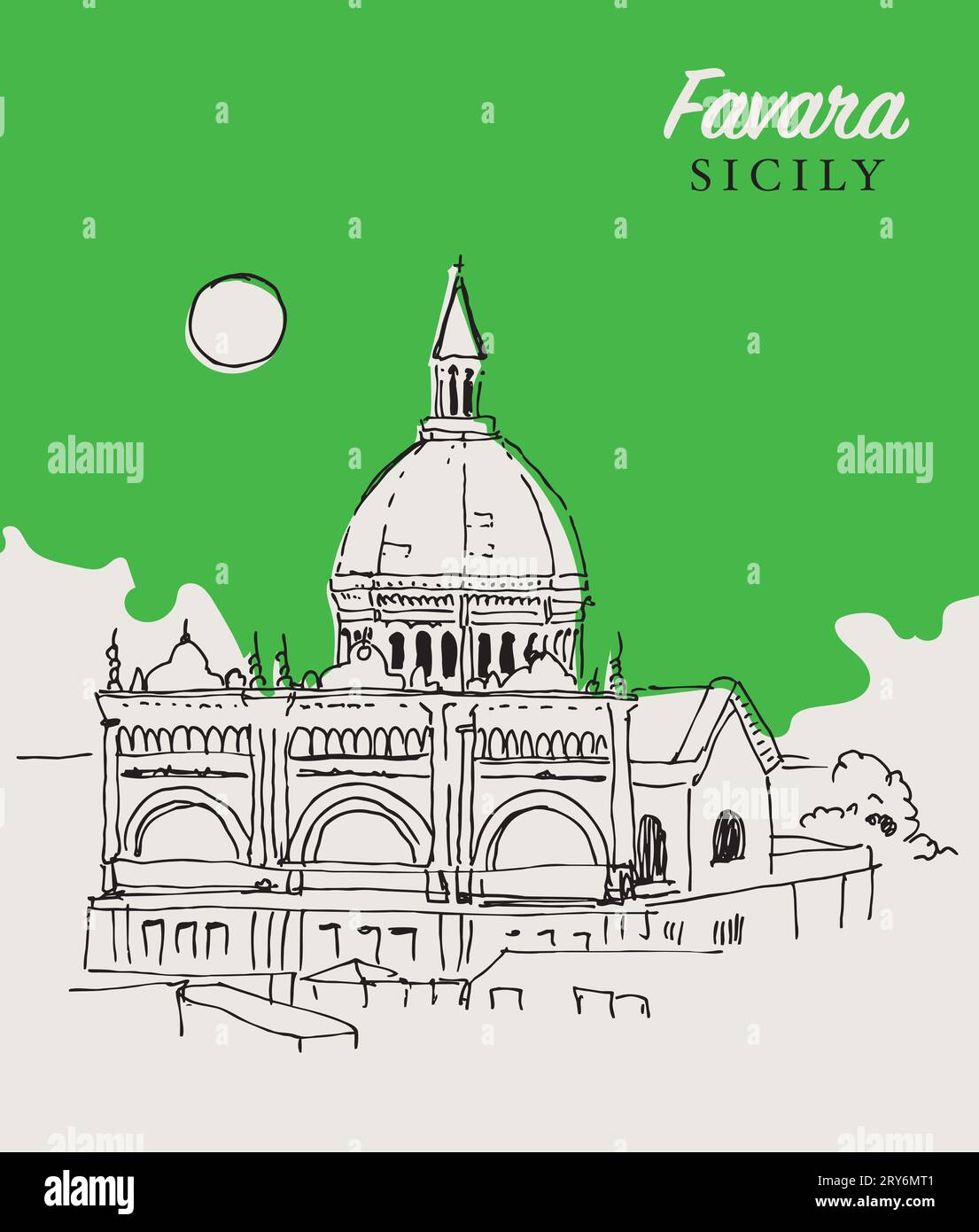 Vector hand drawn sketch illustration of the Church of Our Lady of ...