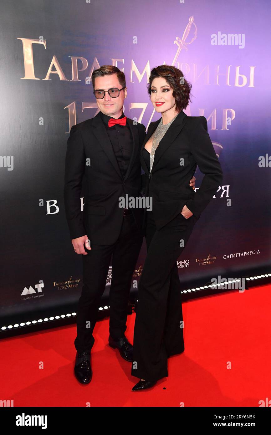 Moscow. Actress Anastasia Makeeva with her husband Roman Malkov at the ...