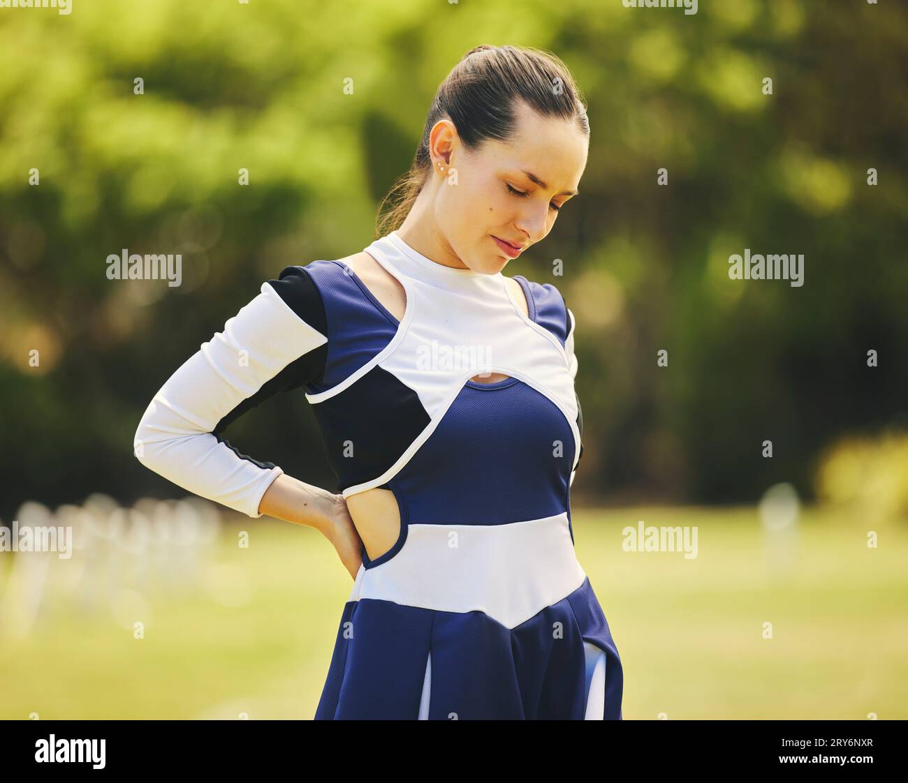 Cheerleader, fitness injury and back pain from sport, training and ...