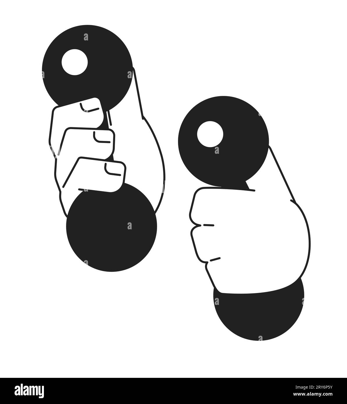 Dumbbells holding cartoon hands outline illustration Stock Vector Image ...